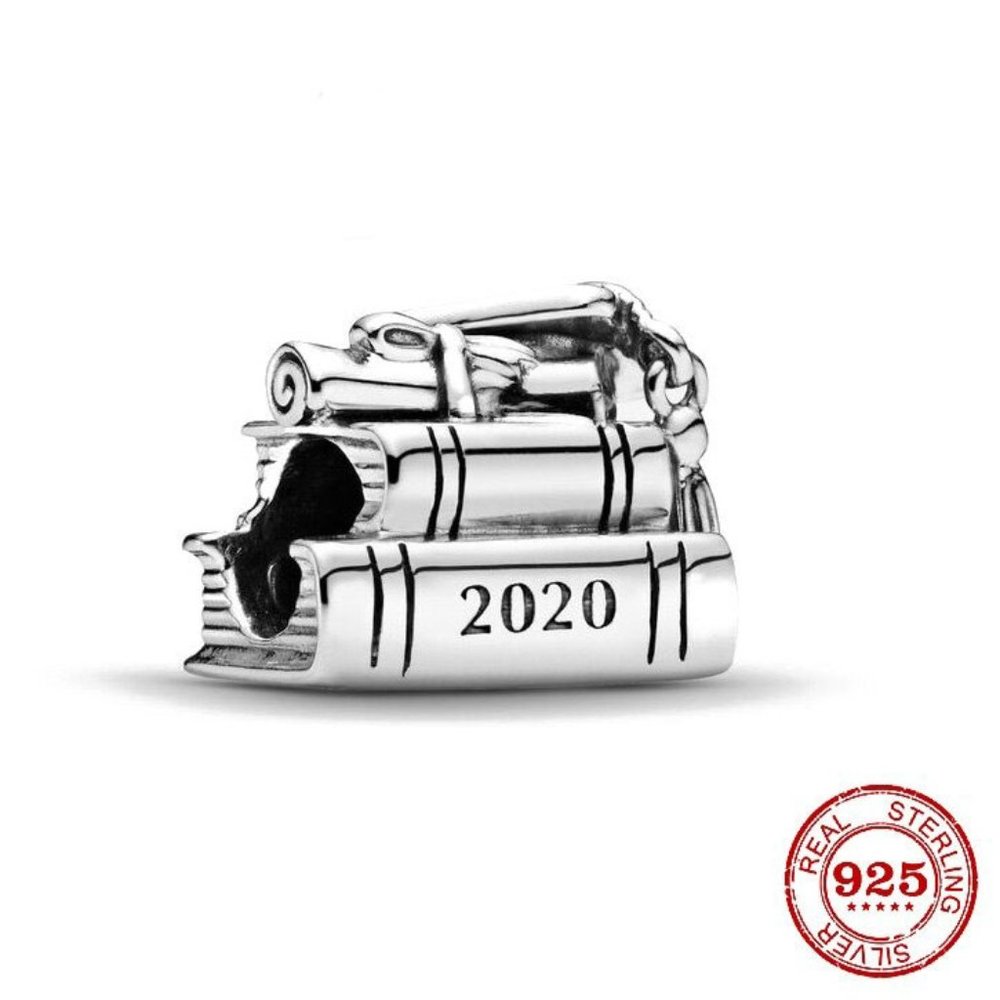 925 Silver Graduation Books 2020 2021 Charm - Gem